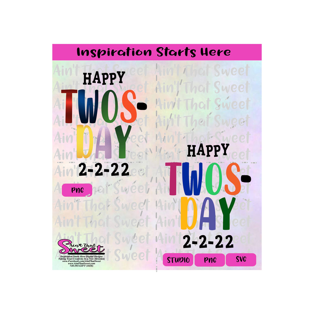 Happy Twos-Day | 2-2-22 - Transparent PNG, SVG - Silhouette, Cricut, S ...