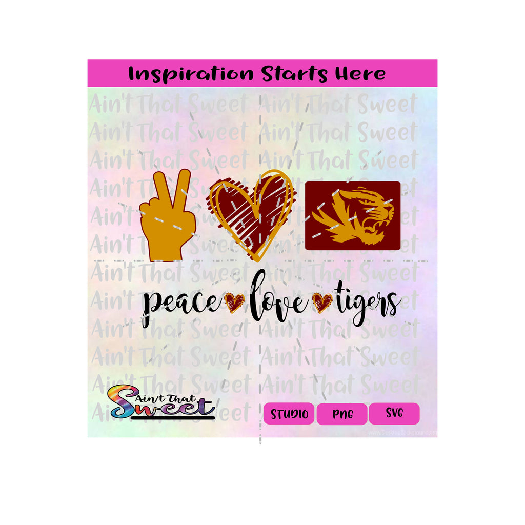 Peace | Love | Tigers - Transparent PNG, SVG - Silhouette, Cricut, Sca ...