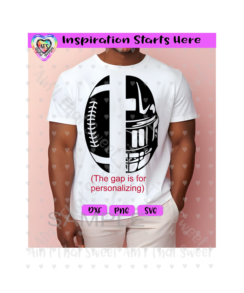 Split Football | Split Helmet (With Space In The Middle For Personaliz ...