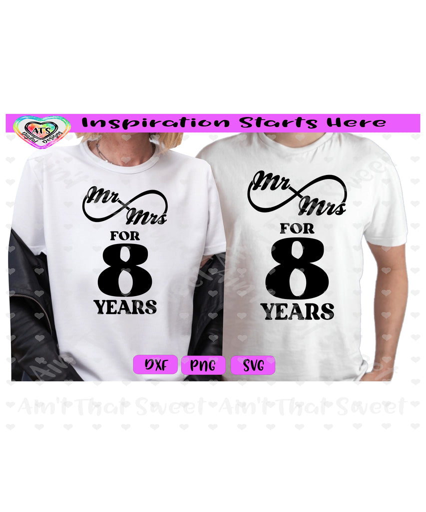 Mr & Mrs For 8 Years | Infinity Symbol - Transparent PNG SVG DXF - Sil – Aint That Sweet