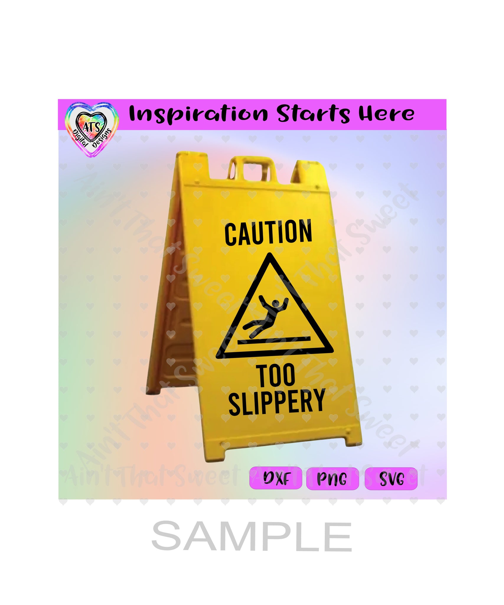 Caution | Too Slippery Hazard Triangle - Transparent PNG, SVG, DXF - S ...