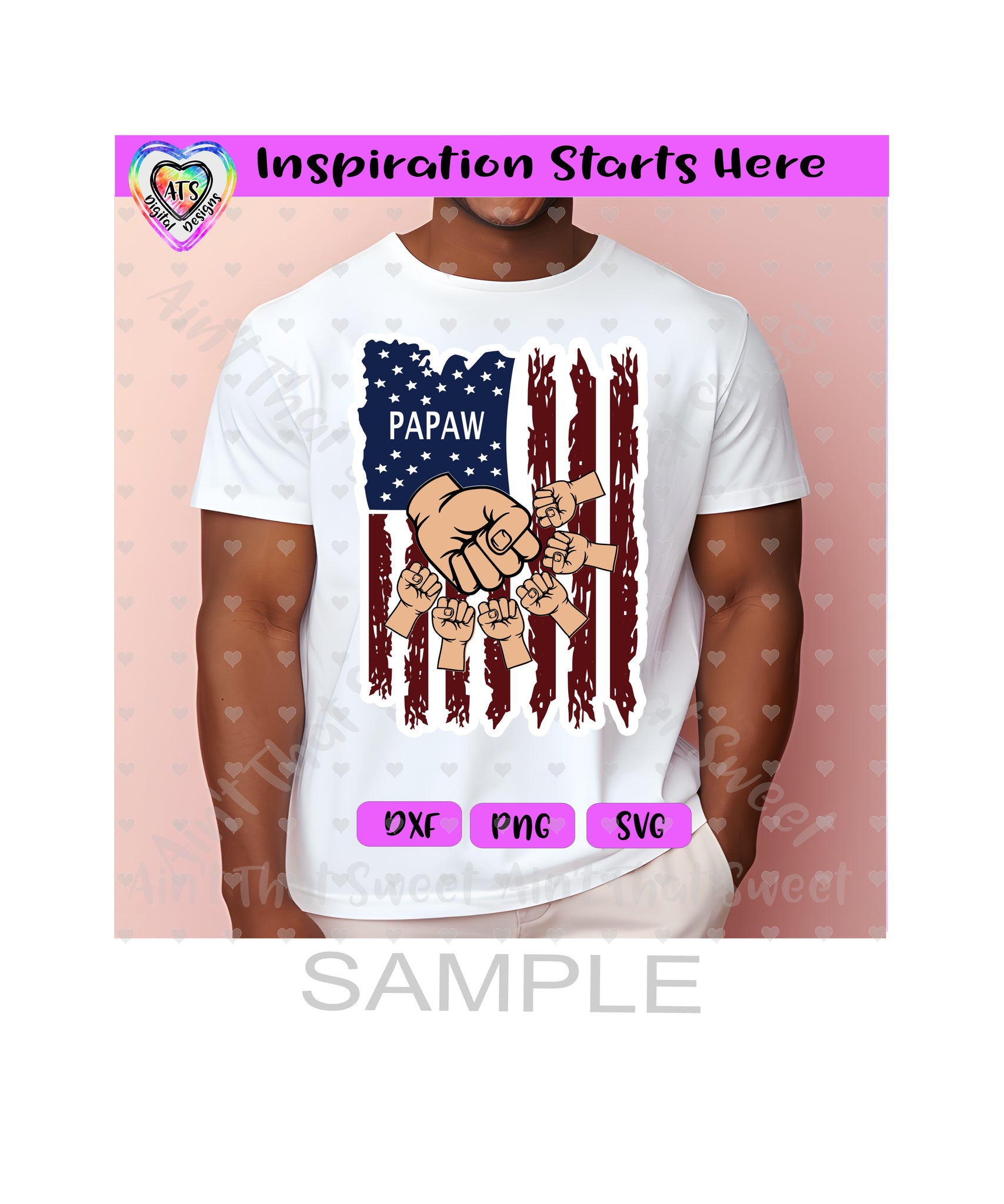Distressed Flag | PAPAW with 6 Fist Bumps-Subtracted-Transparent PNG ...