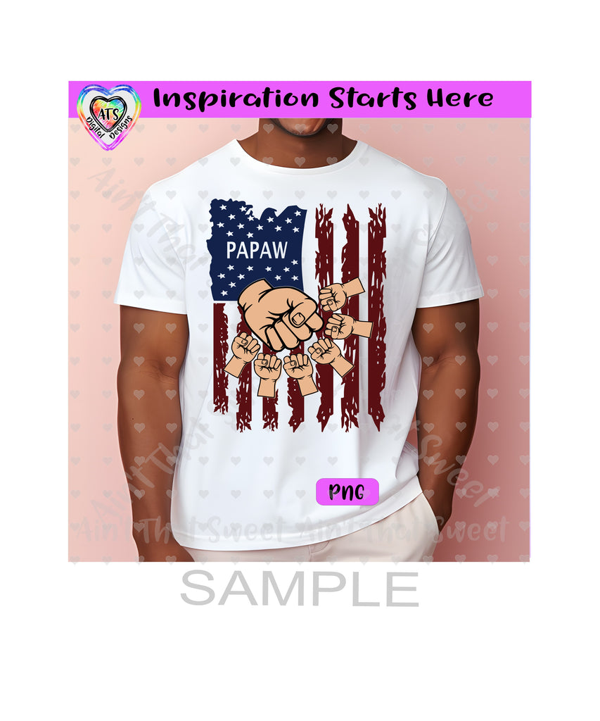 Distressed Flag | PAPAW with 6 Fist Bumps-Subtracted-Transparent PNG ...