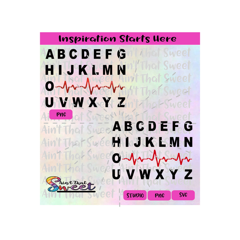 EKG Alphabet - Heartbeat - Transparent PNG, SVG - Silhouette, Cricut ...
