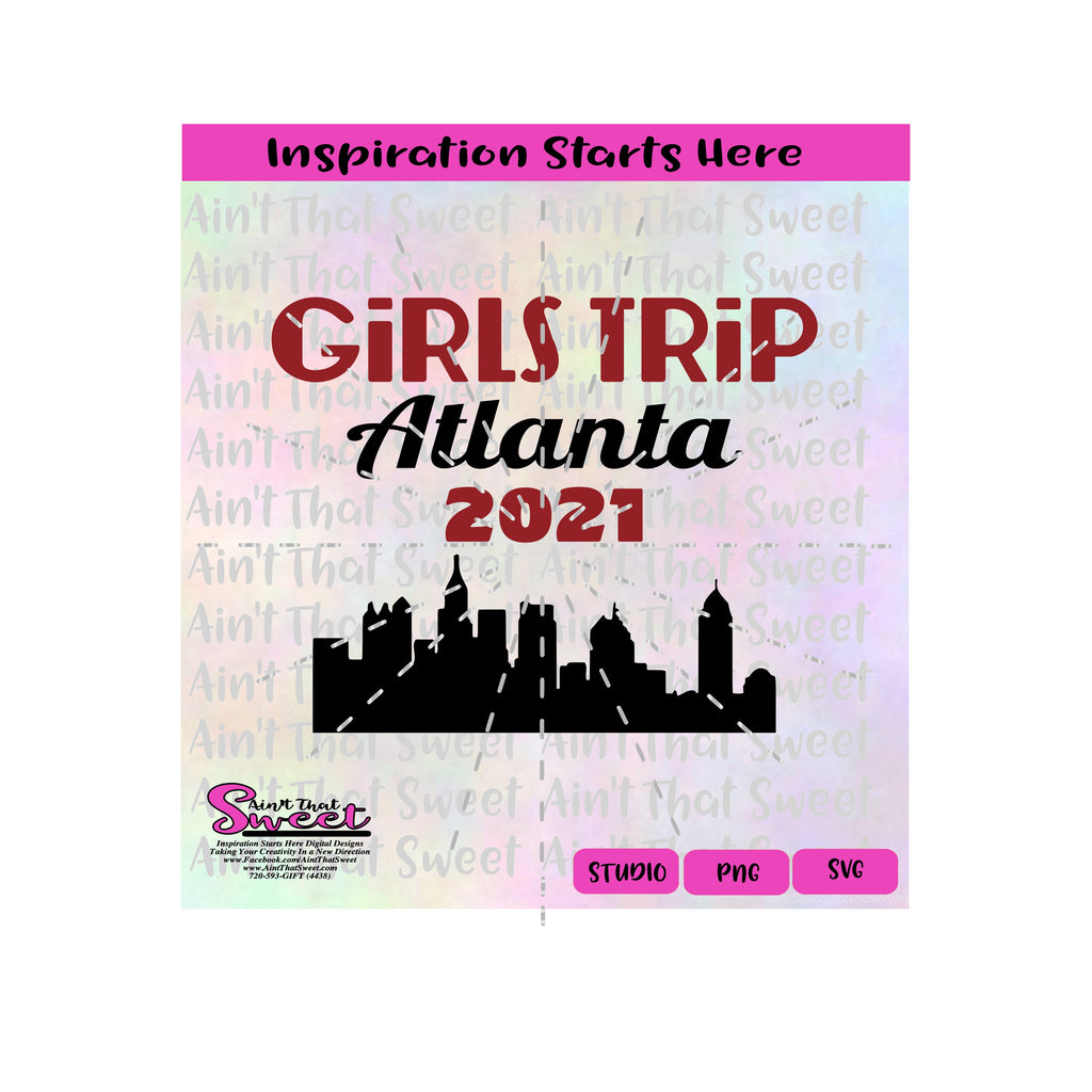 Girls Trip Atlanta 2021 Cityscape - Transparent PNG, SVG - Silhouette ...