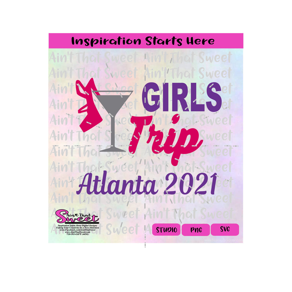 Girls Trip Atlanta 2021 - Transparent PNG, SVG - Silhouette, Cricut, S ...