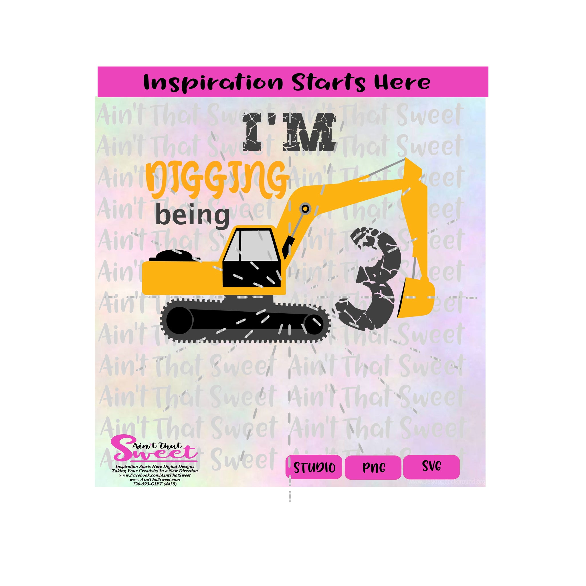 I'm Digging Being 3 - Excavator - Transparent SVG-PNG - Silhouette, Cr ...