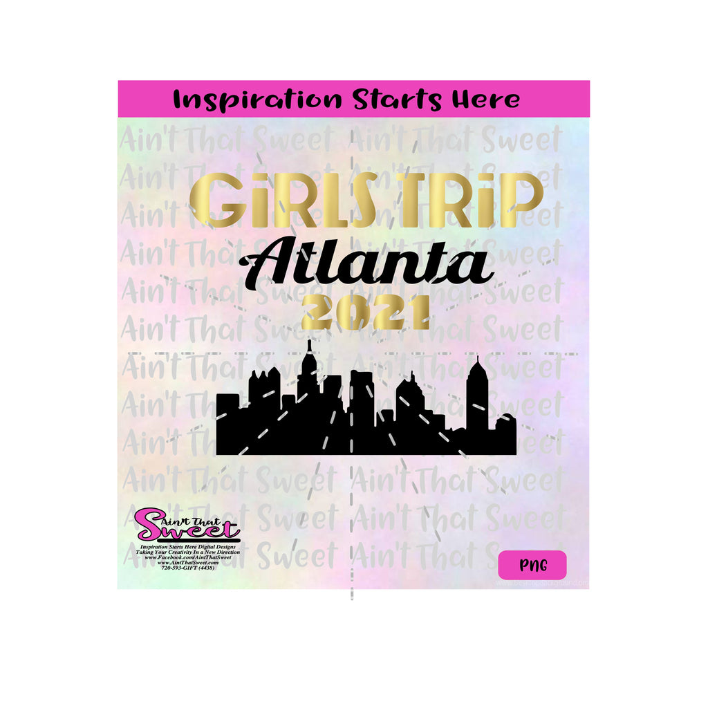 Girls Trip Atlanta 2021 Cityscape - Transparent PNG, SVG - Silhouette ...