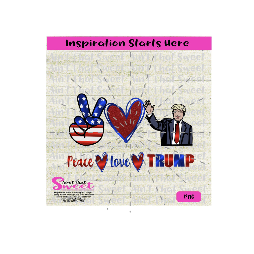 Peace Love Trump - Hand Heart Trump - Transparent PNG, SVG - Silhouett ...