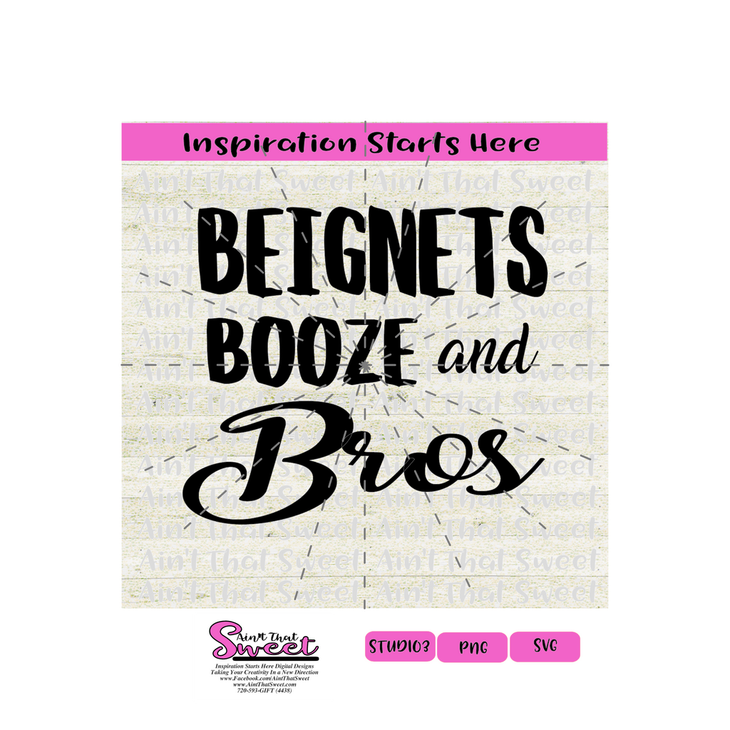 Beignets Booze and Bros - Transparent PNG, SVG - Silhouette, Cricut, S ...