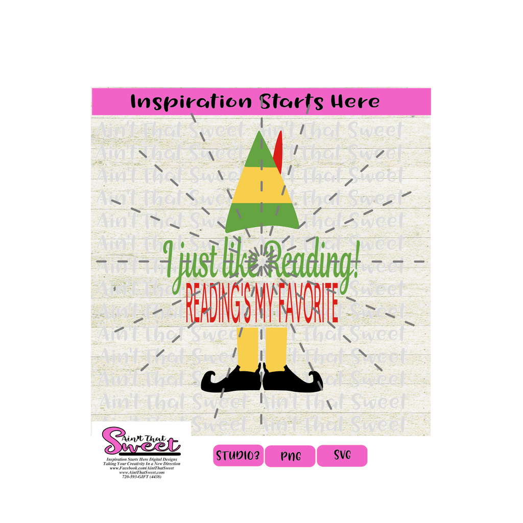 Elf - I Just Like Reading-Reading's My Favorite - Transparent PNG, SVG ...