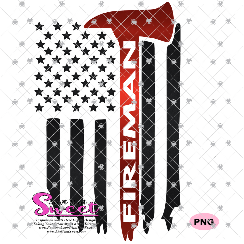 Fireman Flag With Axe - Vertical Format - Transparent PNG, SVG - Silho ...
