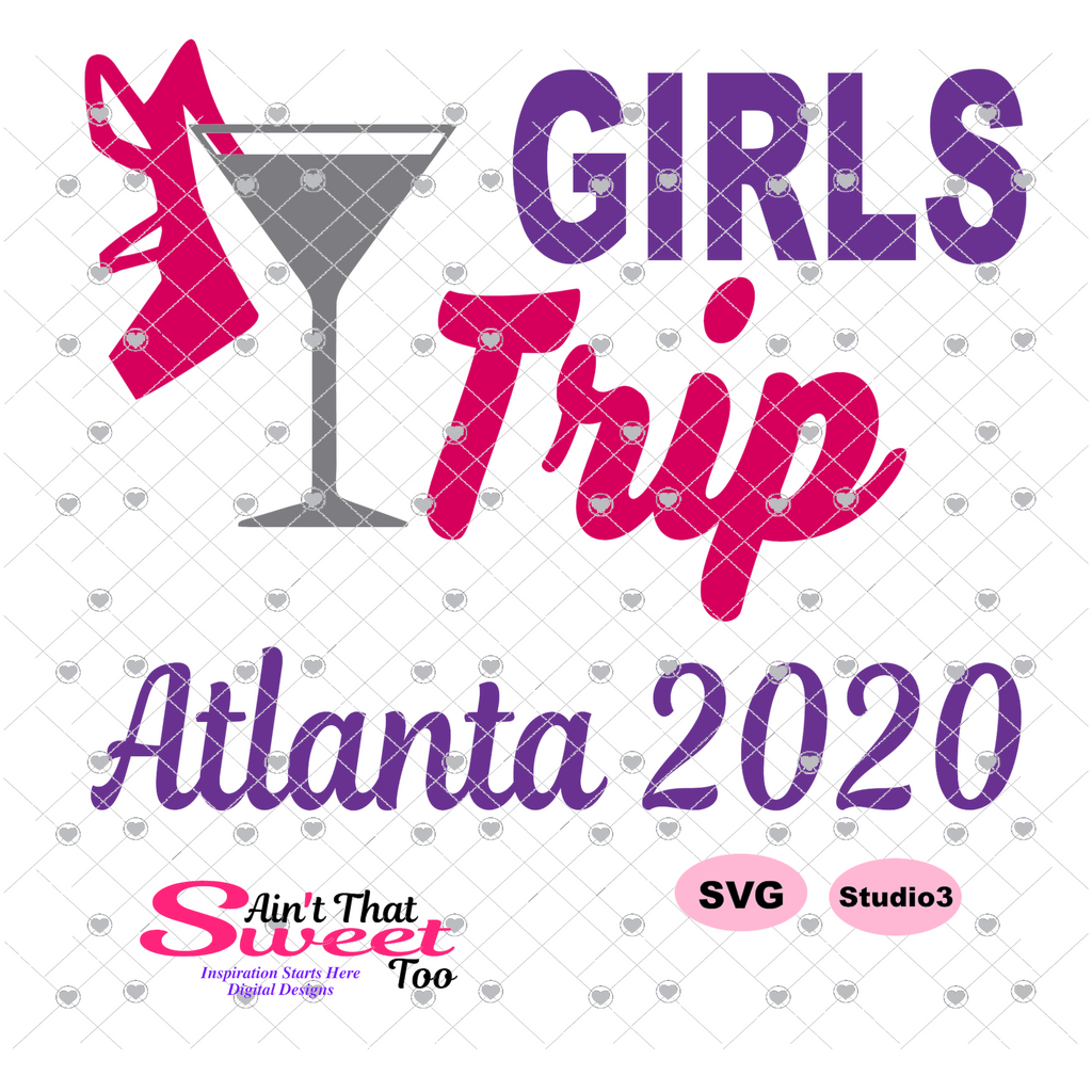 Girls Trip Atlanta 2020 - Transparent PNG, SVG - Silhouette, Cricut, S ...