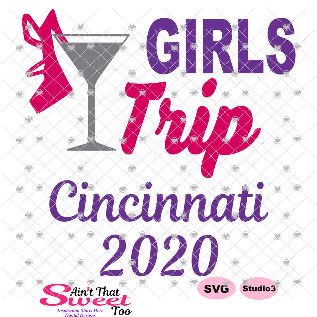 Girls Trip Cincinnati 2020 - Transparent PNG, SVG - Silhouette, Cricut ...