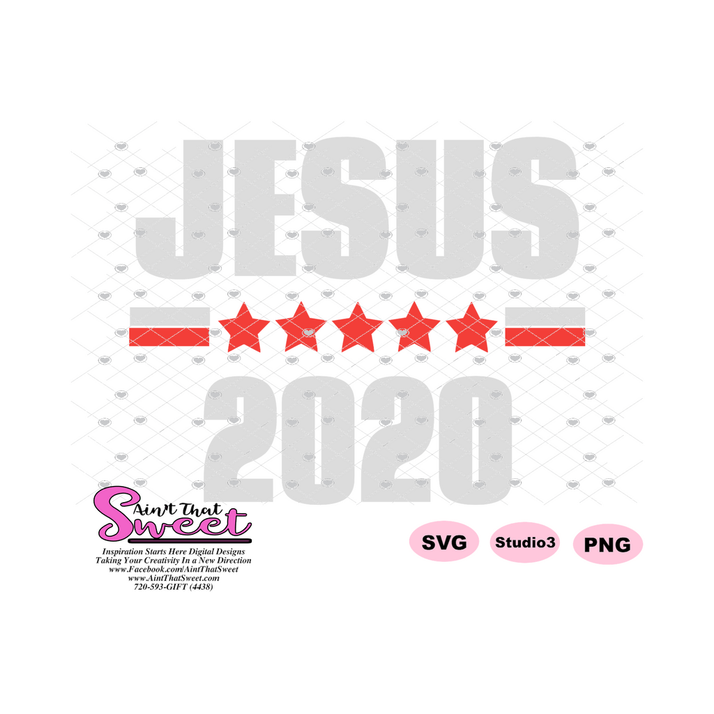 Jesus 2020 with Stars - Transparent SVG-PNG - Silhouette, Cricut, Scan ...