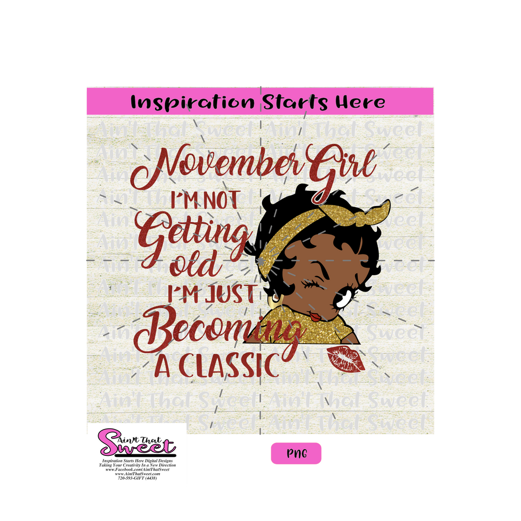 November Girl-Becoming A Classic-Winking Girl - Transparent PNG, SVG ...